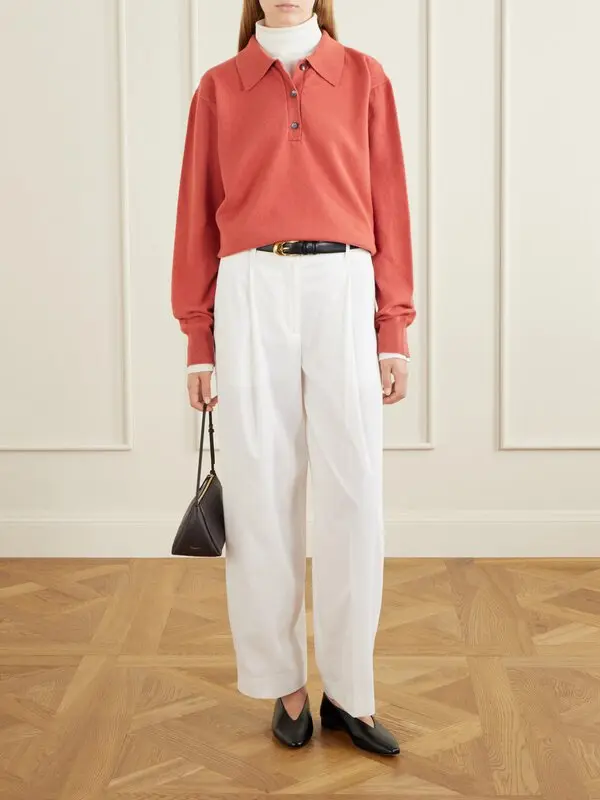 RÓHE Stretch Wool Polo Shirt - Red