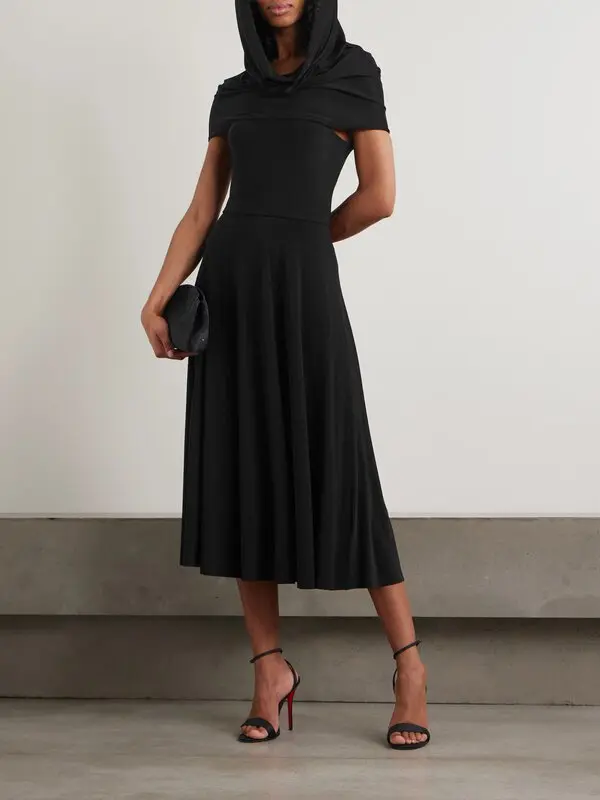 Norma Kamali Off-the-shoulder Jersey Midi Dress