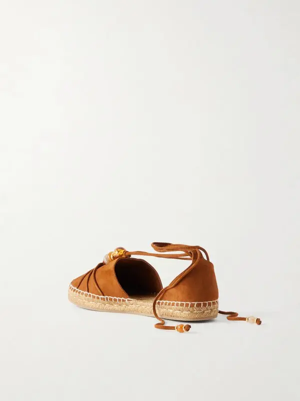 JIMMY CHOO Lemi Embellished Suede Espadrilles
