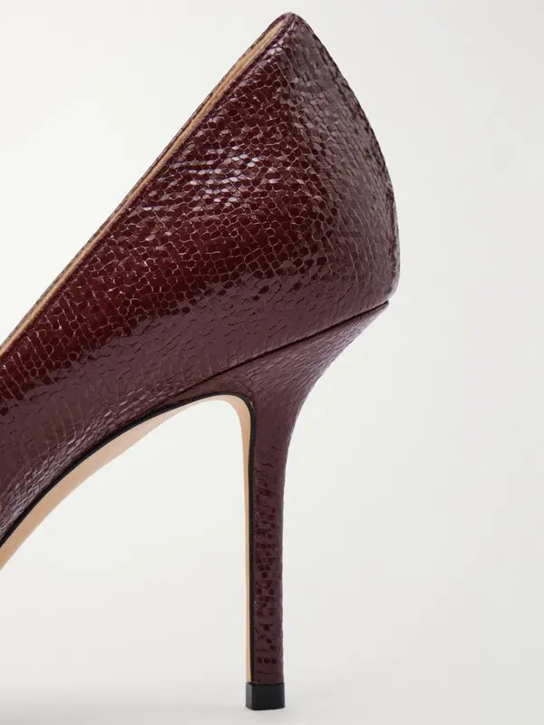 JIMMY CHOO Love 85 Crackled-leather Pumps