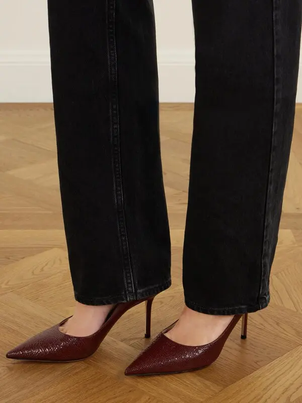 JIMMY CHOO Love 85 Crackled-leather Pumps