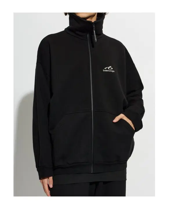Balenciaga Logo-print Zip-up Sweater