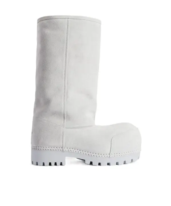 Balenciaga Alaska Fur High Boot In Ciel