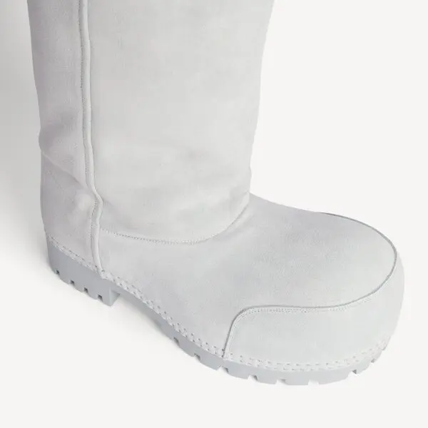 Balenciaga Alaska Fur High Boot In Ciel