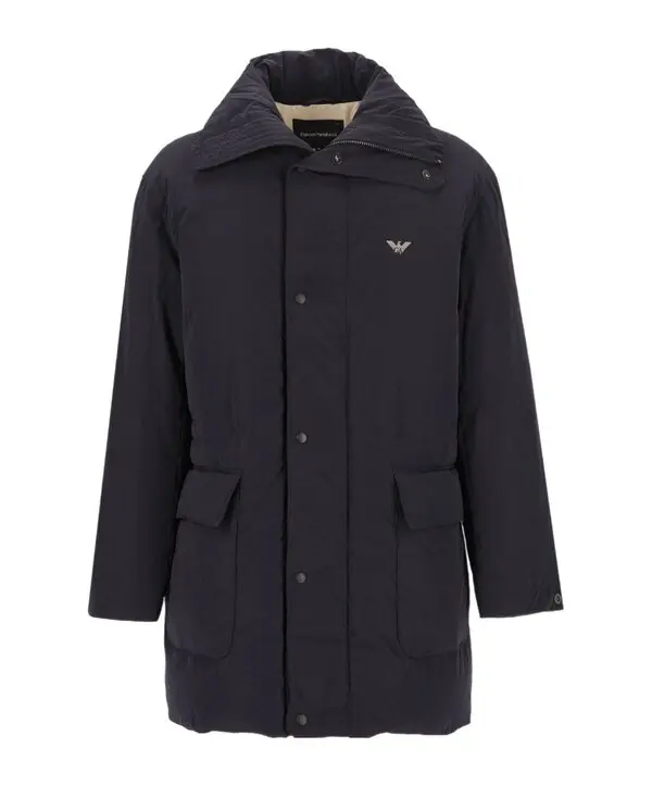 Emporio Armani Hooded Logo Parka Coat