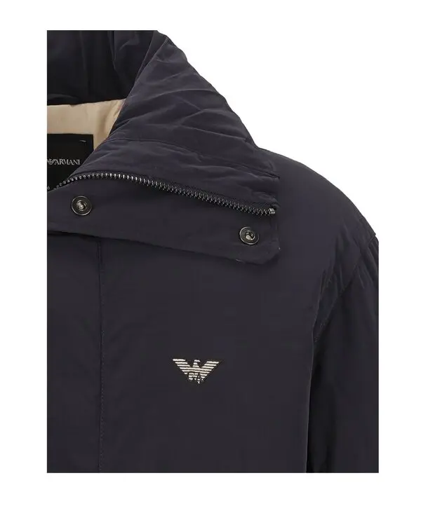 Emporio Armani Hooded Logo Parka Coat