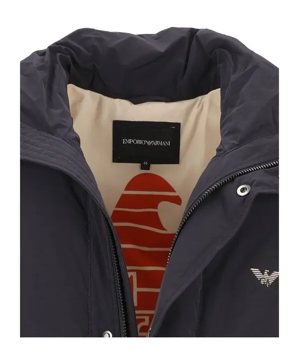 Emporio Armani Hooded Logo Parka Coat