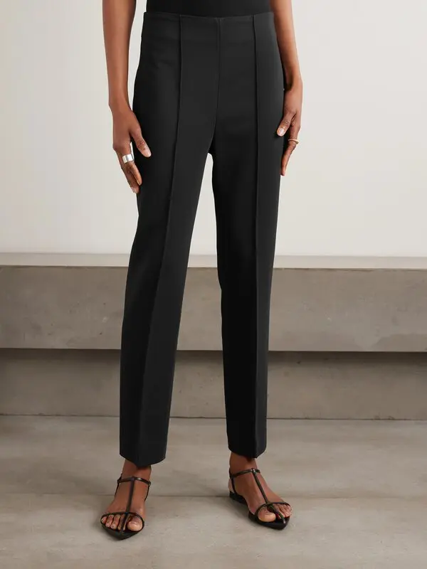 RÓHE Pintucked Grain De Poudre Slim-leg Pants