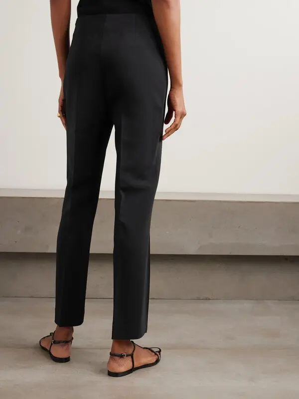RÓHE Pintucked Grain De Poudre Slim-leg Pants