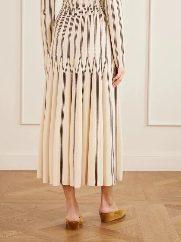 Zimmermann Striped Knitted Midi Skirt
