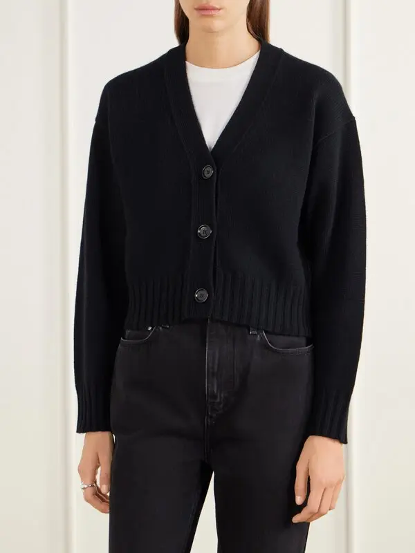 ALLUDE Casual Cropped Cardigan