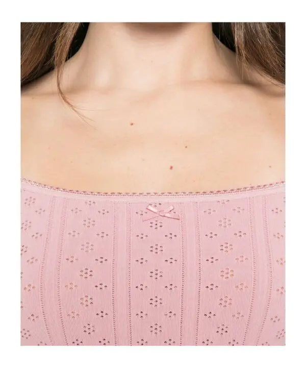 J.W.ANDERSON Knitted Pointelle Cami Top In Rose