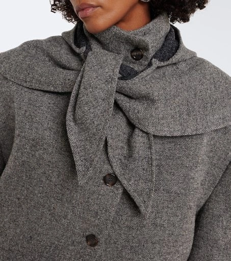 Magda Butrym Herringbone Wool And Cashmere-blend Blazer