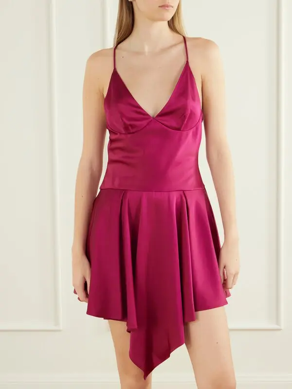 Stella McCartney Gathered Tiered Satin Midi Dress