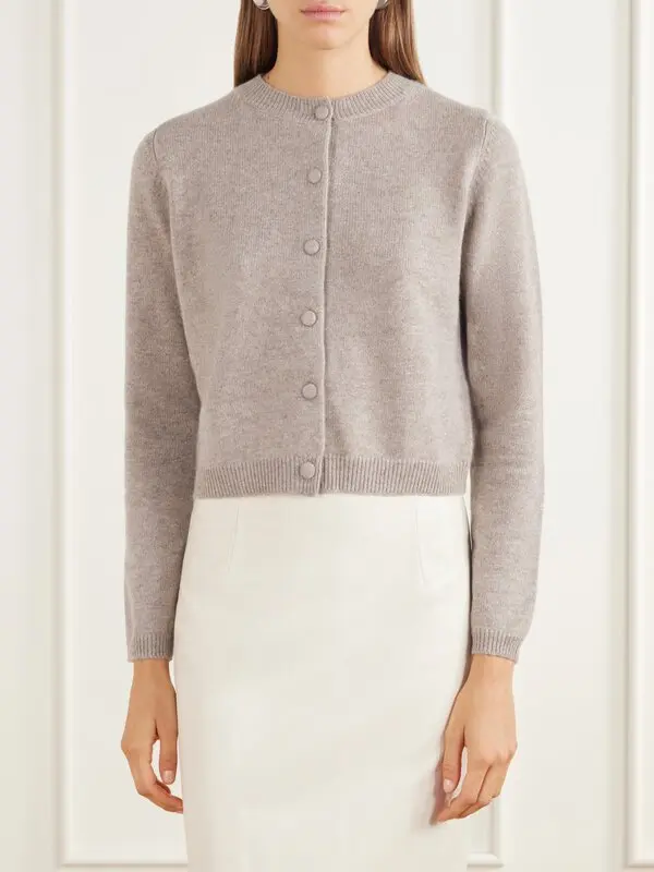 ALLUDE Long Sleeve Cropped Cardigan