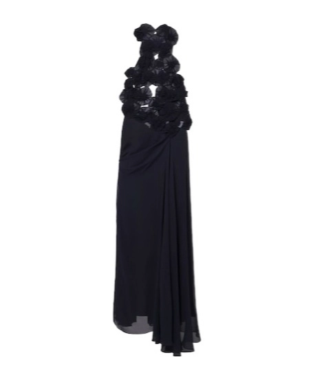 Victoria Beckham Cutout Floral-appliqué Silk Gown