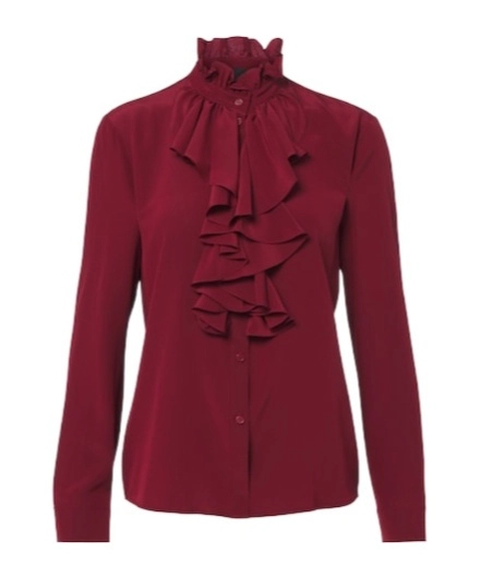 NILI LOTAN Ruffled Silk Blouse