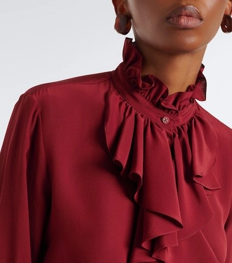 NILI LOTAN Ruffled Silk Blouse