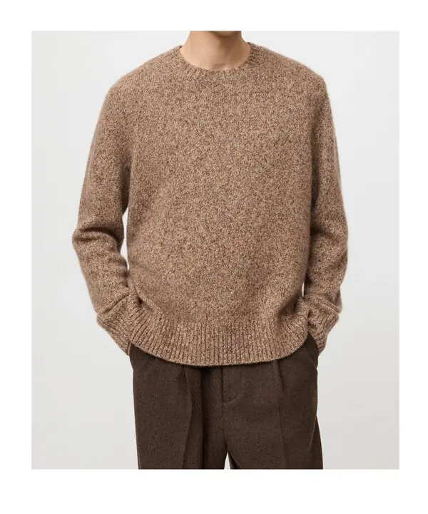 Soft Goat Relaxed Crewneck Knitted Sweater