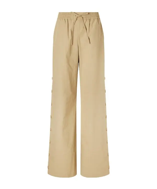 Zimmermann Button Cotton Wide-leg Pants