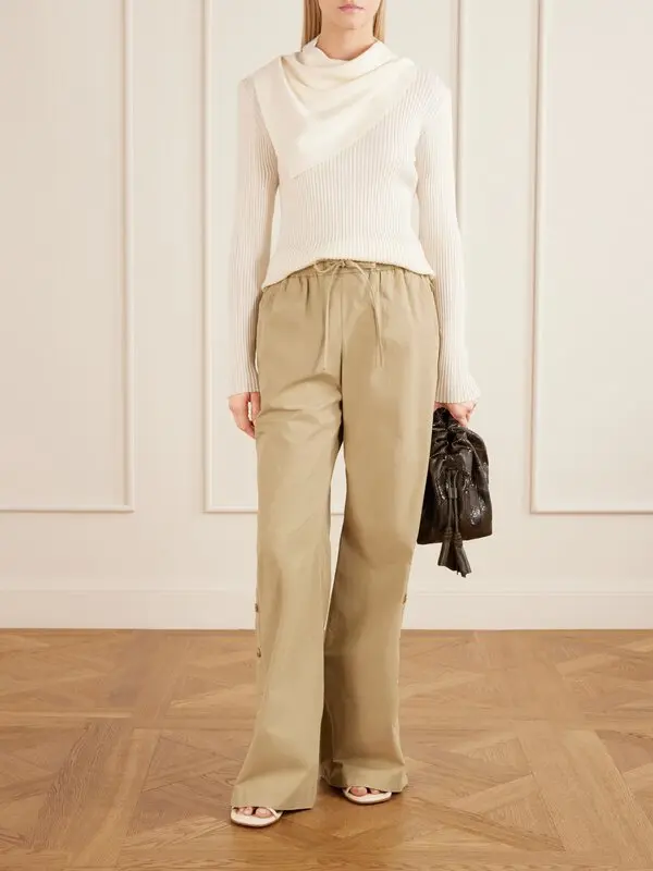 Zimmermann Button Cotton Wide-leg Pants
