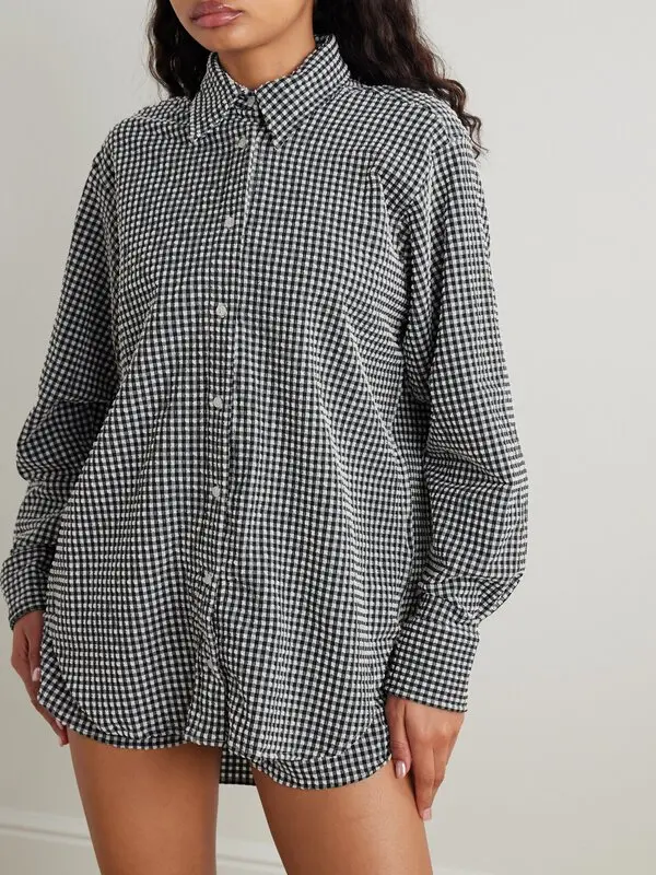 Hunza G Gingham Seersucker Shirt
