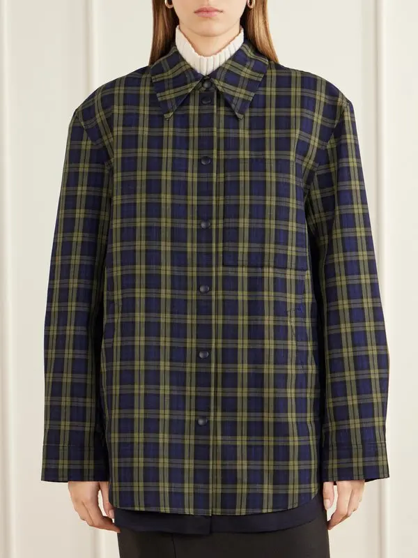 Tibi Checked Shirt Jacket