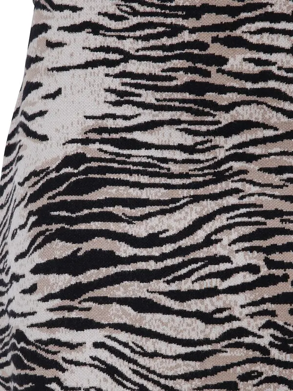 Rixo Tiger-print Wool Short Skirt