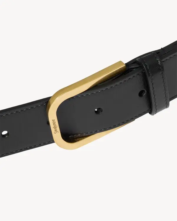 Saint Laurent Minimal Belt In Smooth Leather