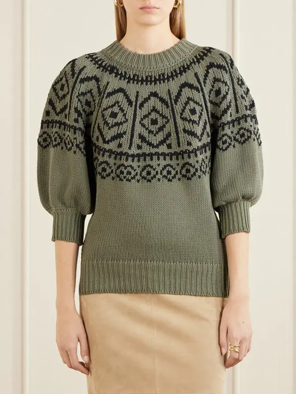 Altuzarra Howard Intarsia-knit Cotton-blend Sweater