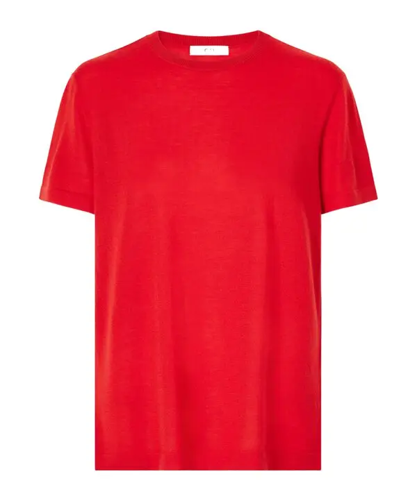 Co Crewneck Long Sleeve Sweater - Red