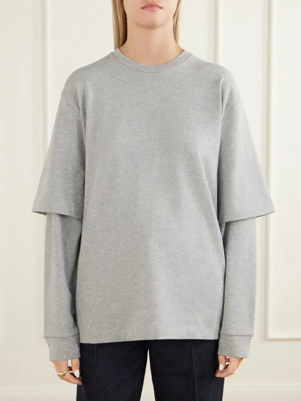 Tibi Perfect T Layered Cotton-jersey T-shirt