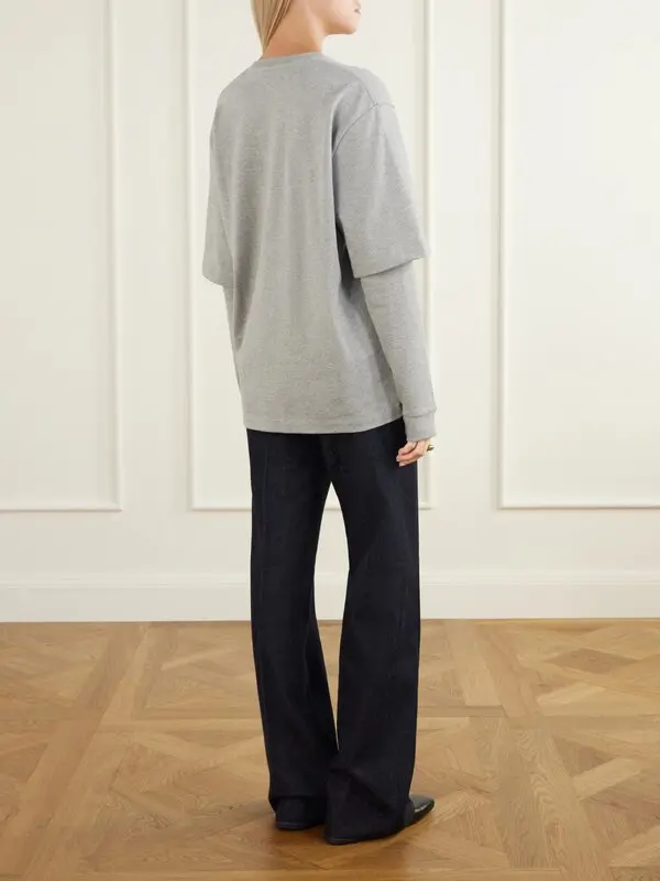 Tibi Perfect T Layered Cotton-jersey T-shirt