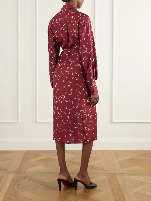 Altuzarra Printed Silk-twill Midi Dress