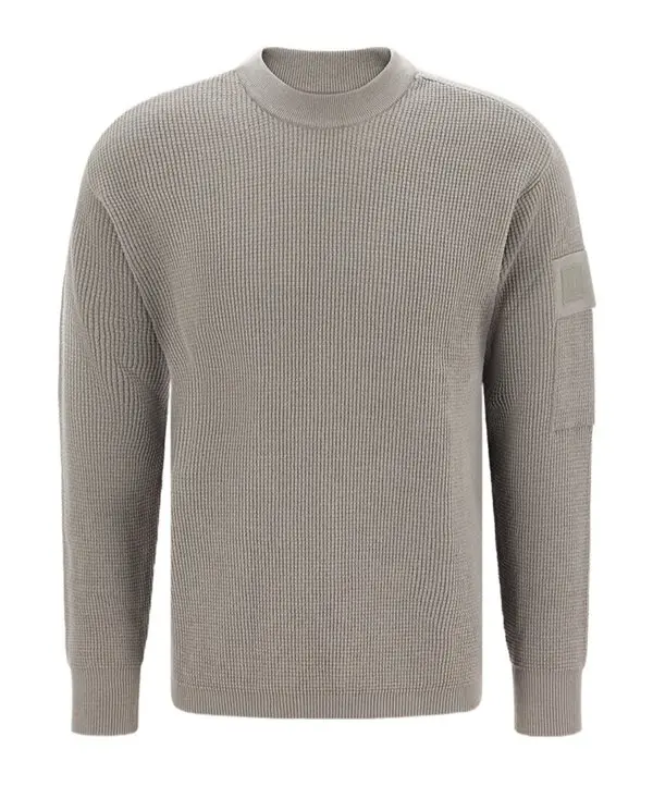C.P. COMPANY Merino Wool Blend Round-neck Jumper - Khaki