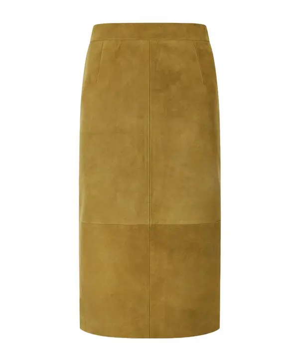 Altuzarra Hank Paneled Suede Knee-length Skirt