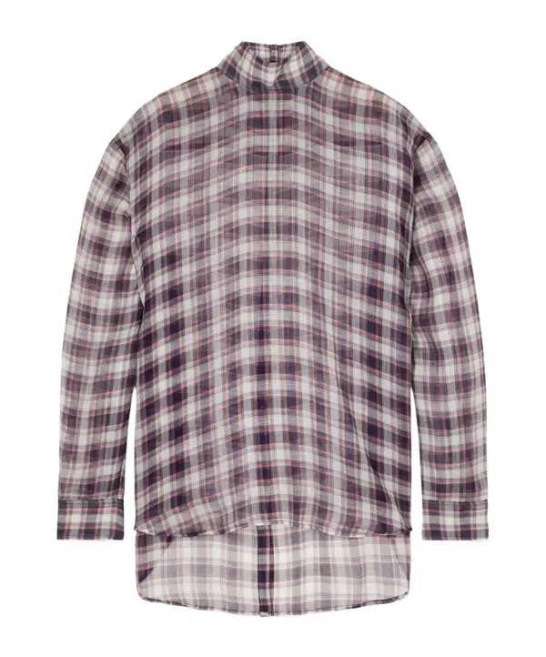 Tibi Checked Cotton And Silk-blend Shirt