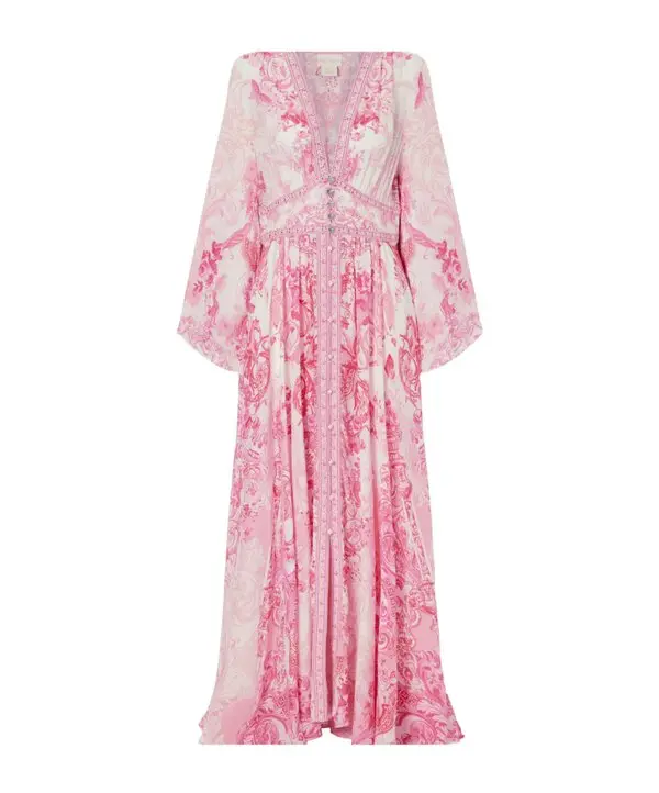 Camilla Embellished Floral-print Silk-crepe Maxi Dress