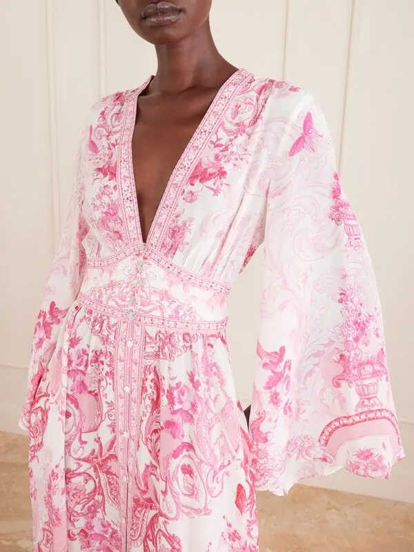 Camilla Embellished Floral-print Silk-crepe Maxi Dress