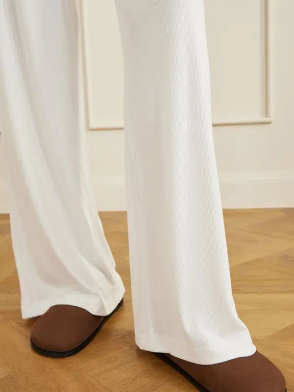 Eterne Easy Lounge Ribbed-knit Jersey Wide-leg Pants