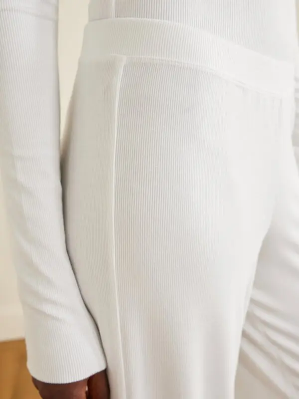 Eterne Easy Lounge Ribbed-knit Jersey Wide-leg Pants