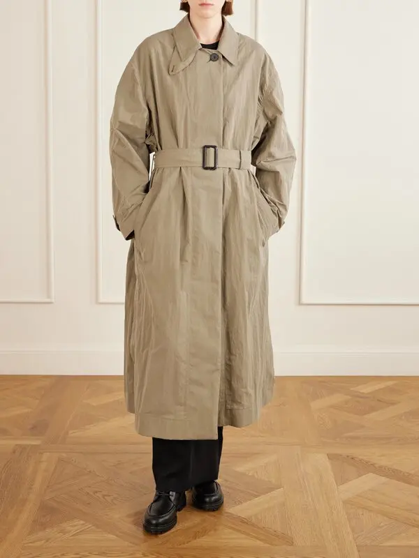 Studio Nicholson Campion Belted Crinkled-shell Trench Coat