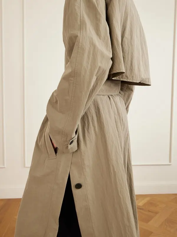 Studio Nicholson Campion Belted Crinkled-shell Trench Coat