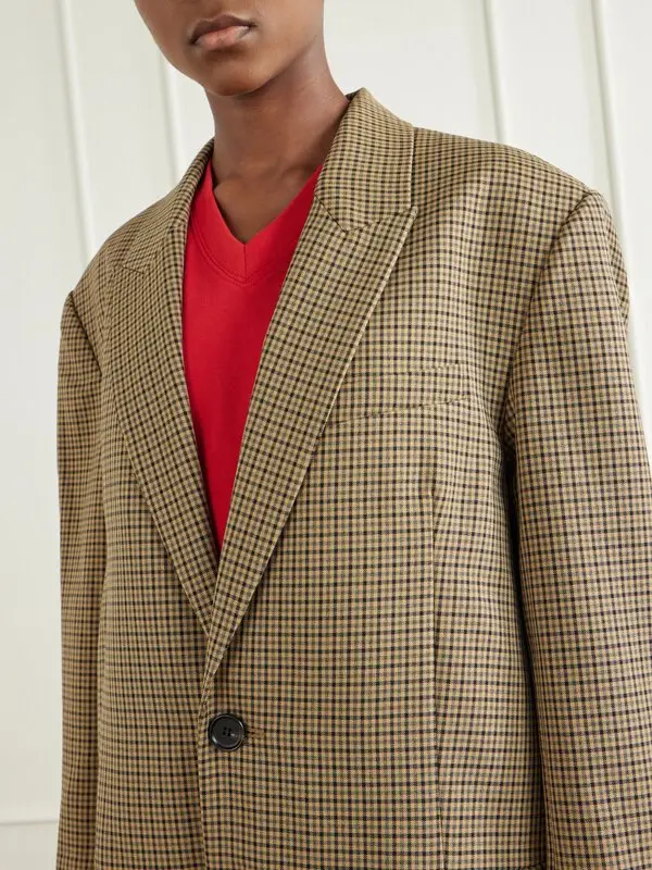 Tibi Checked Twill Coat