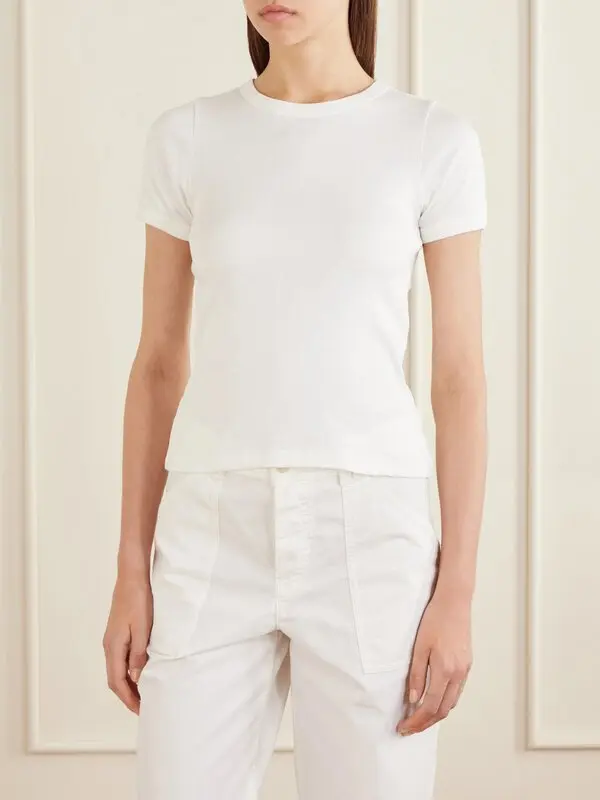 FLORE FLORE Car Ribbed Organic Cotton-jersey T-shirt