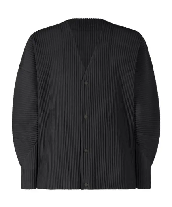 Issey Miyake Long-sleeve V-neck Cardigan - Black