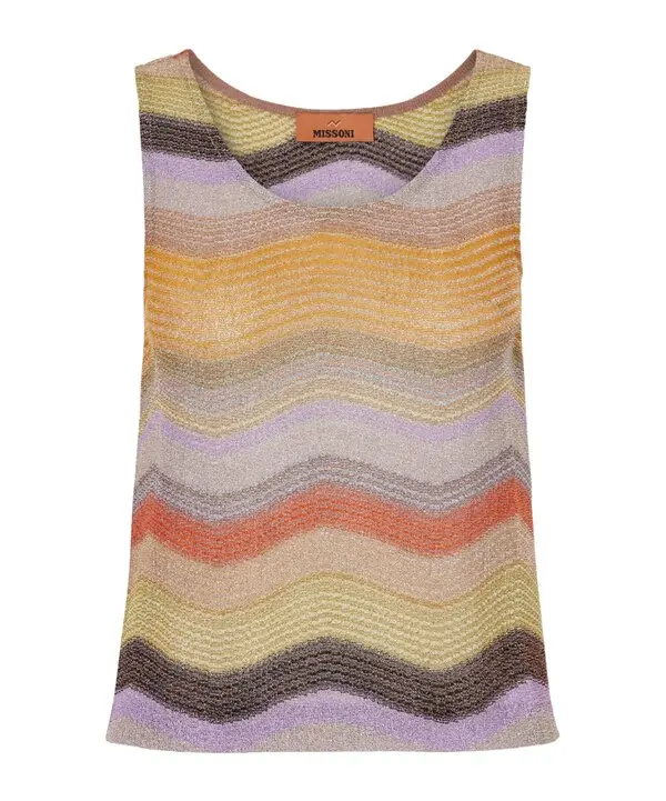Missoni Crocheted Herringbone Vest - Nude