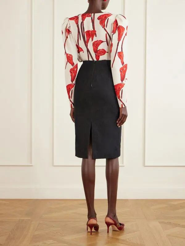 Carolina Herrera Denim Midi Skirt