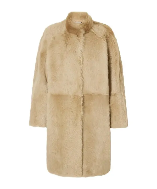 Nour Hammour Blaise Paneled Shearling Coat