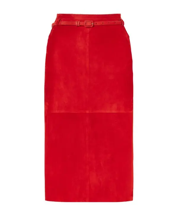 TOM FORD Suede Midi Skirt